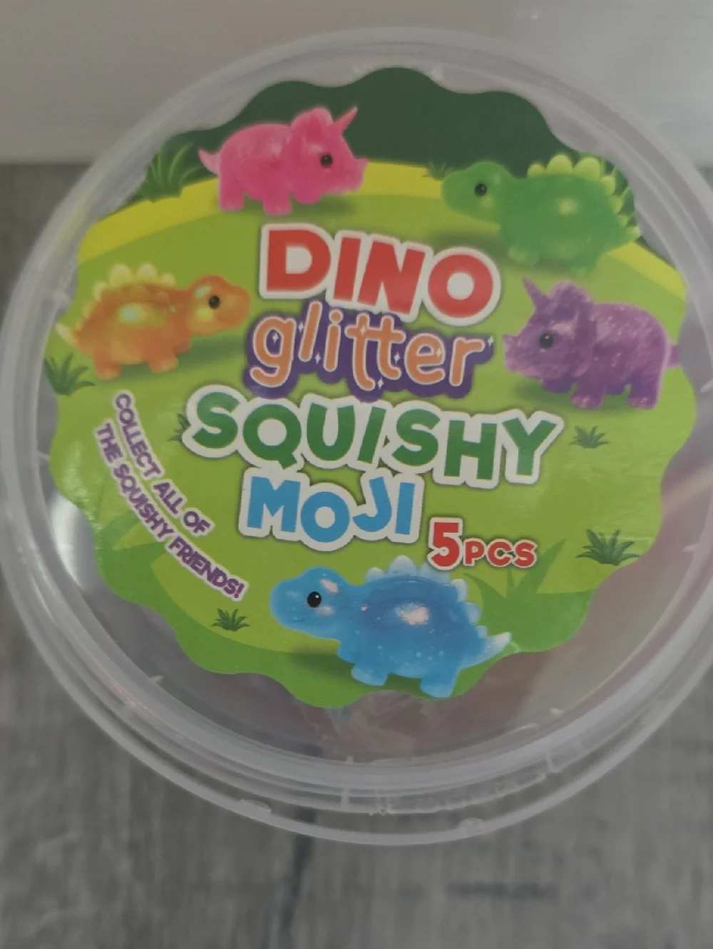 Other | Dino Glitter Squishy Moji Assorted Colors 5 Pcs | Poshmark